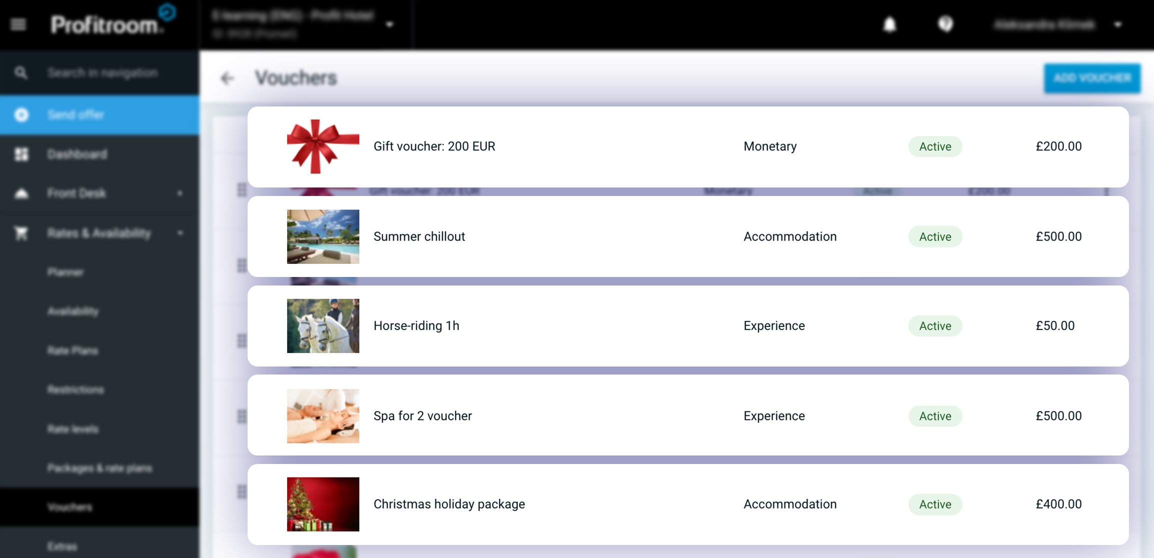 Gift voucher management - Voucher Shop | Profitroom